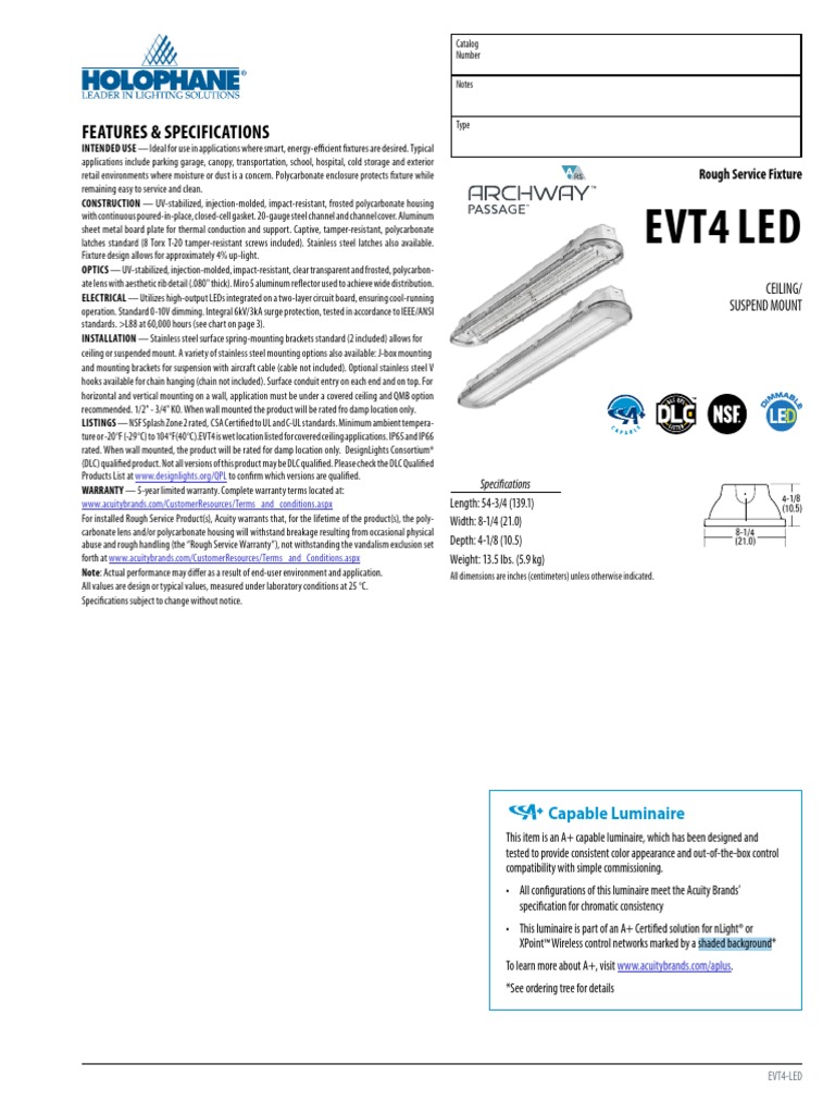 Evt4 Led: Features & Specifications | PDF | Fuse (Electrical) | Components