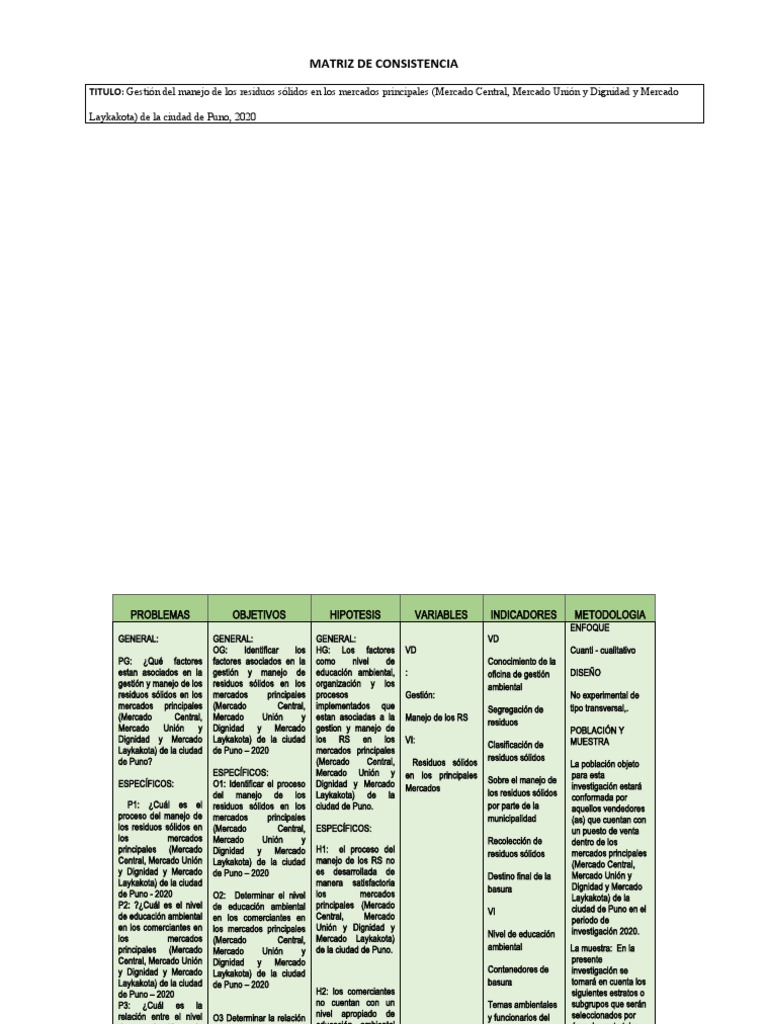 Cruz Danitza Matriz - De.consistencia | PDF | Residuos | Bienestar