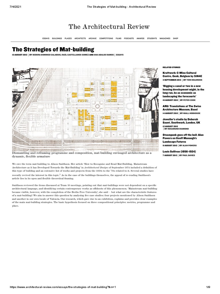 The Strategies of Mat-Building - Architectural Review | PDF