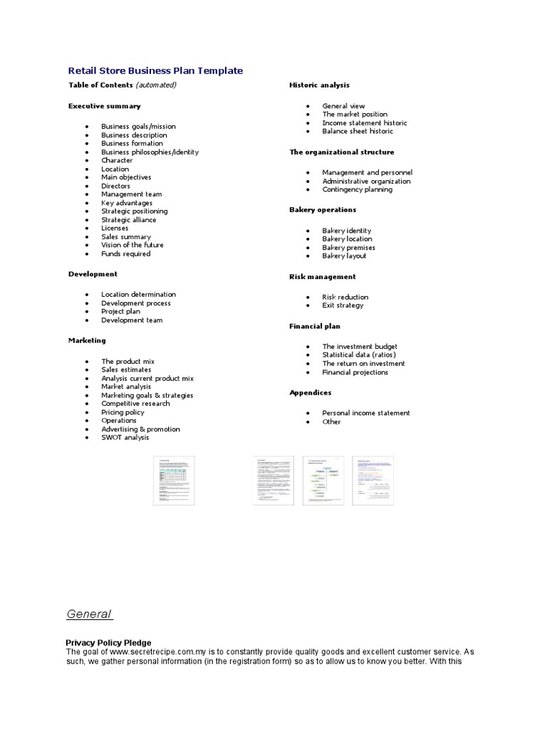 Retail Store Business Plan Template | PDF | Starbucks | Coffee