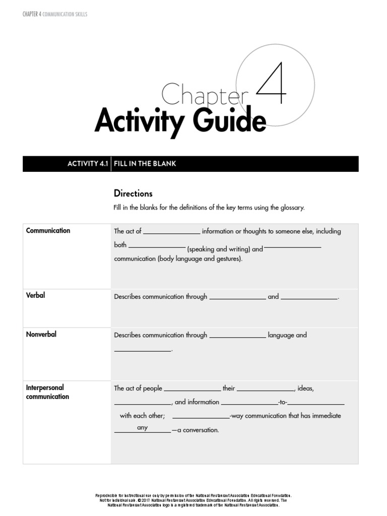 Student Activity Guide Ch04 | PDF | Logos | Nonverbal Communication
