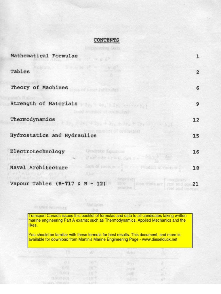 2010.TC Formula Booklet | PDF | Young's Modulus | Sets Of Chemical Elements