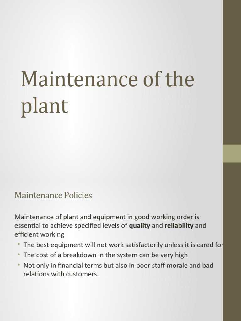 Maintenance Policies | PDF | Business