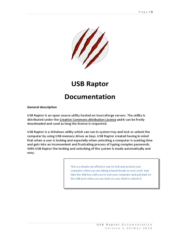 USB Raptor Documentation v1.10 | PDF | Usb Flash Drive | Personal ...