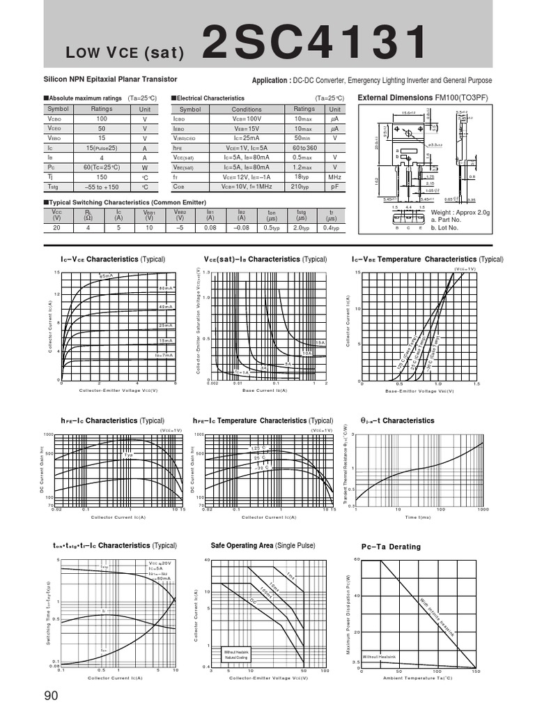 2 SC 4131 | PDF | Bipolar Junction Transistor | Manufactured Goods
