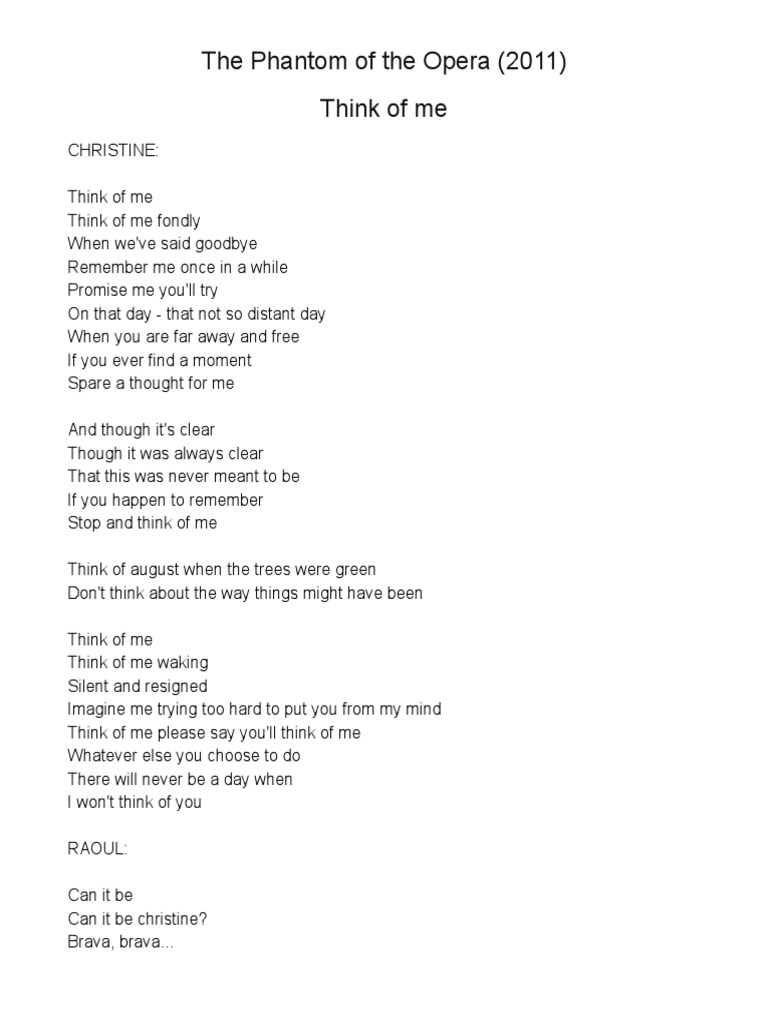 Musical Lovers' Dream: Phantom Lyrics | PDF | Poetry