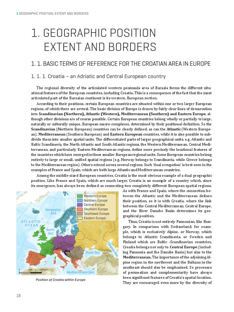 Geographical Position Extent and Borders | PDF | Croatia | Central Europe