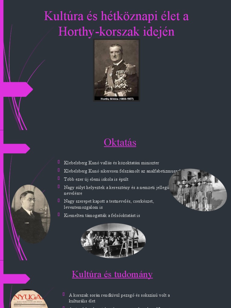 Kultúra És Hétköznapi Élet A Horthy-Korszak Idején - Töri | PDF