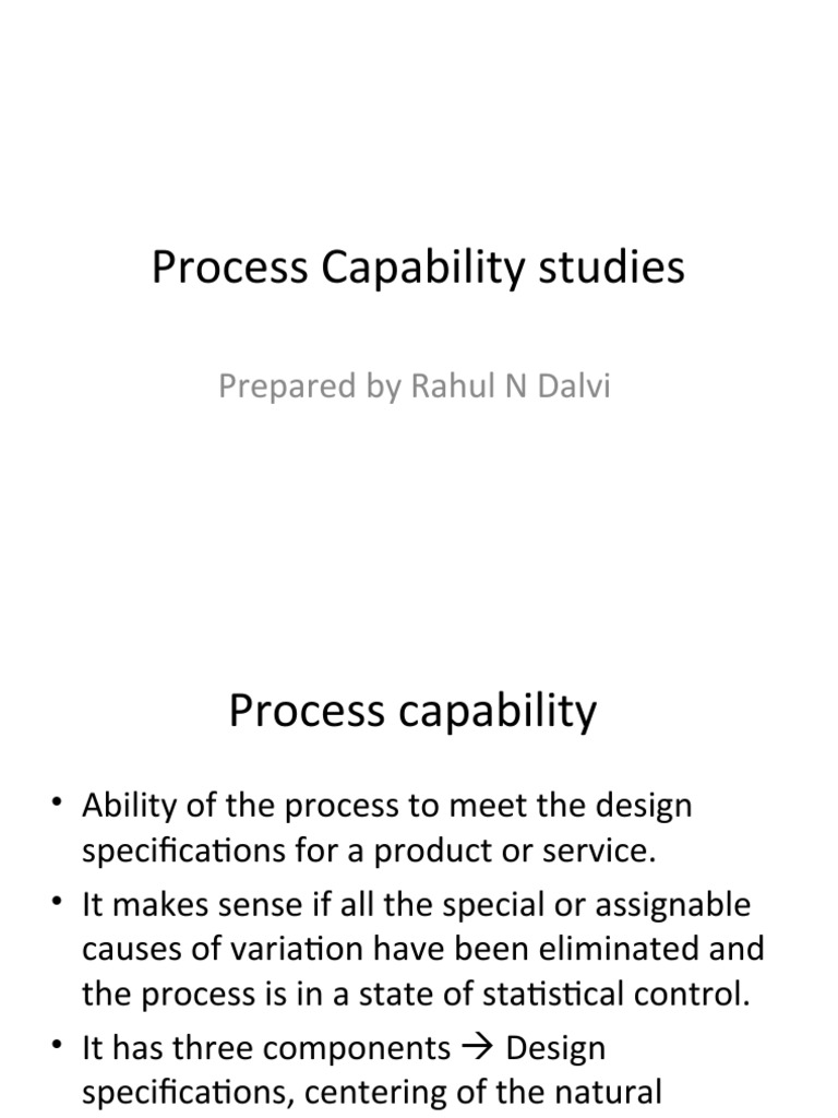 Process Capability | PDF | Standard Deviation | Engineering Tolerance