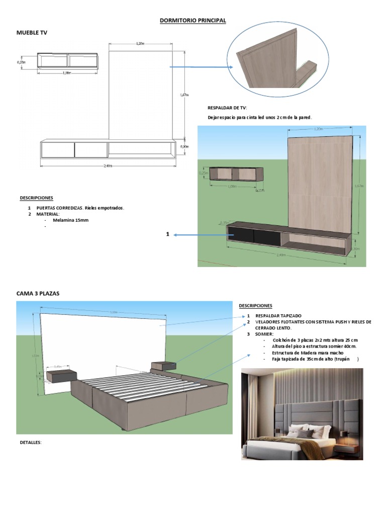 Detalles Constructivos de Muebles de Dormitorio | PDF | Mueble