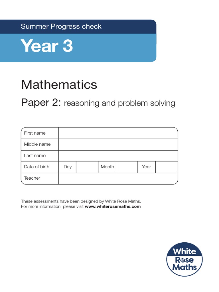 Year 3 Maths Reasoning Assessment | PDF | Question | Teaching Mathematics
