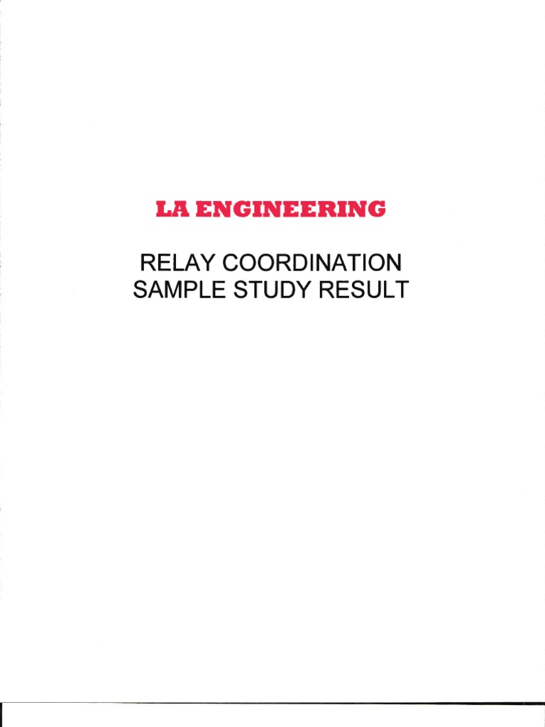 Relay Coordination Study Report | PDF