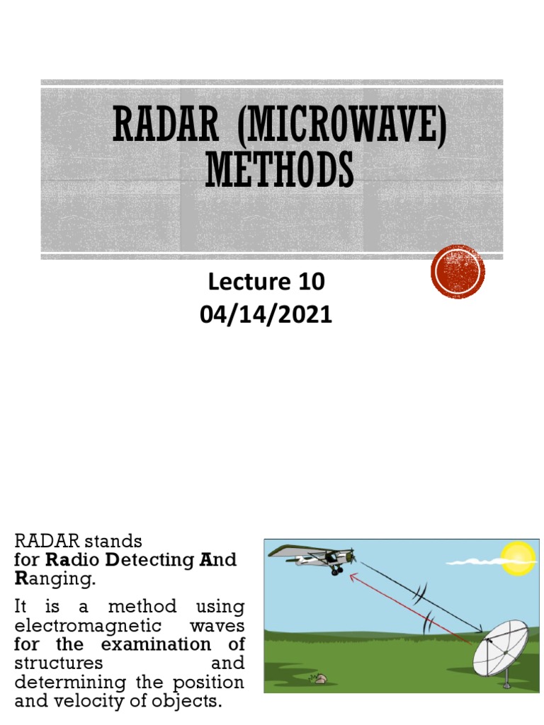 Radar (Microwave) Methods | PDF | Radar | Microwave