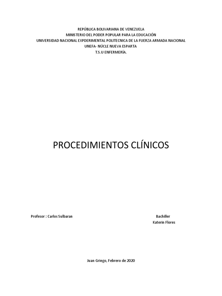 Manejo de Procedimientos Clínicos | PDF | Herida | Dolor