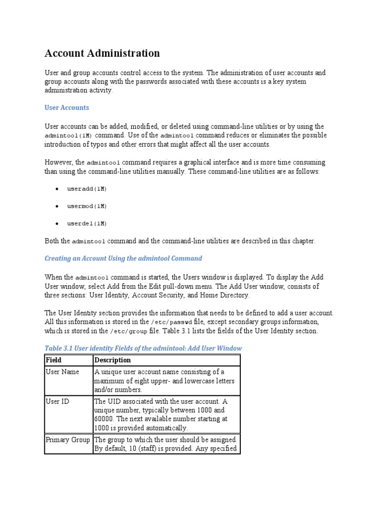 Account Administration: User Accounts | PDF | User (Computing) | Password