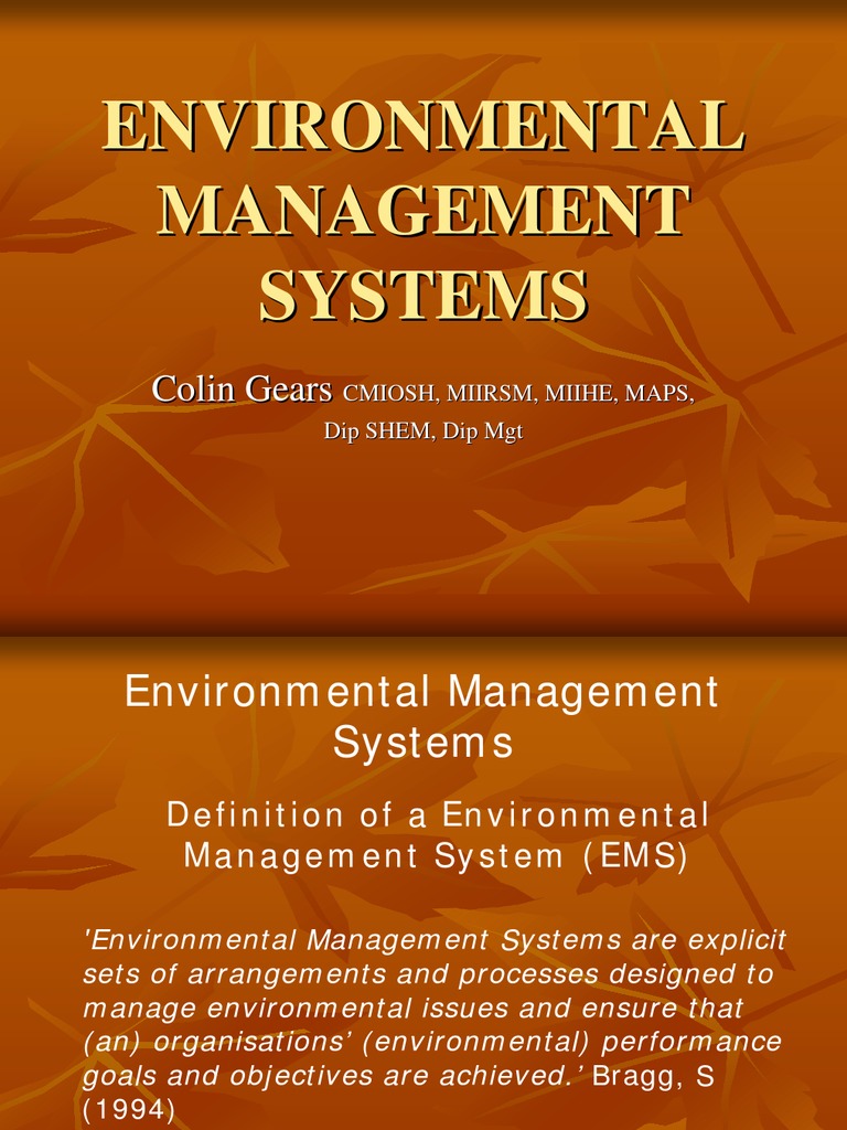 Environmental Management Systems | Environmental Resource Management ...