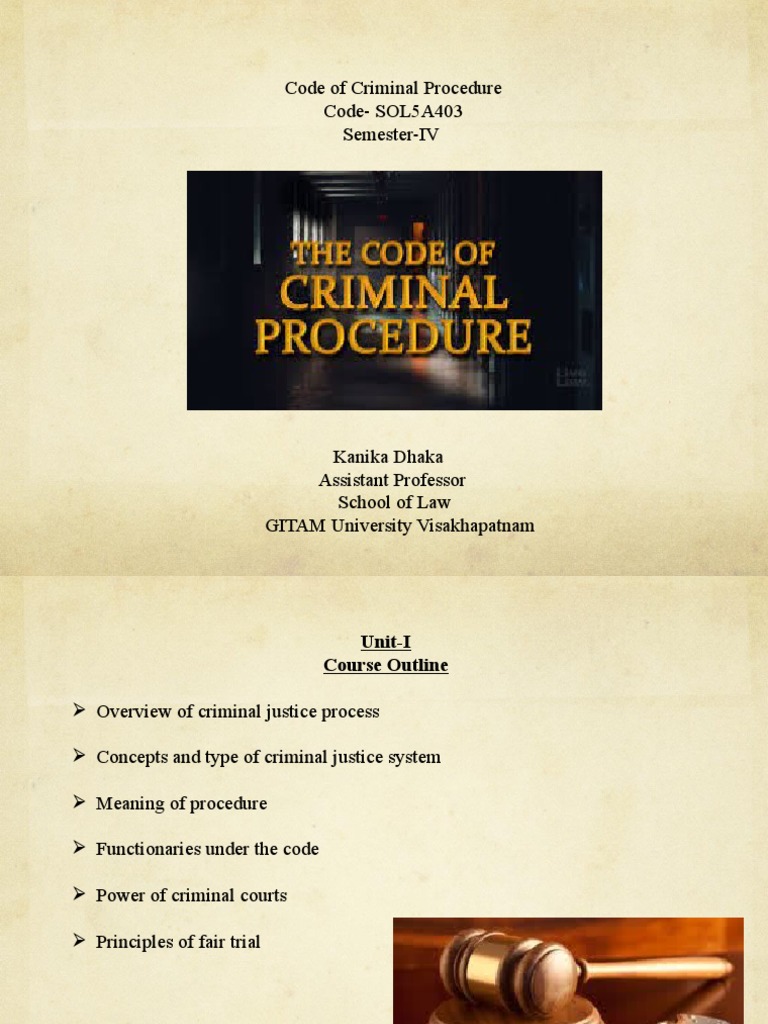 Code of Criminal Procedure Code-SOL5A403 Semester-IV | PDF | Trials | Prosecutor