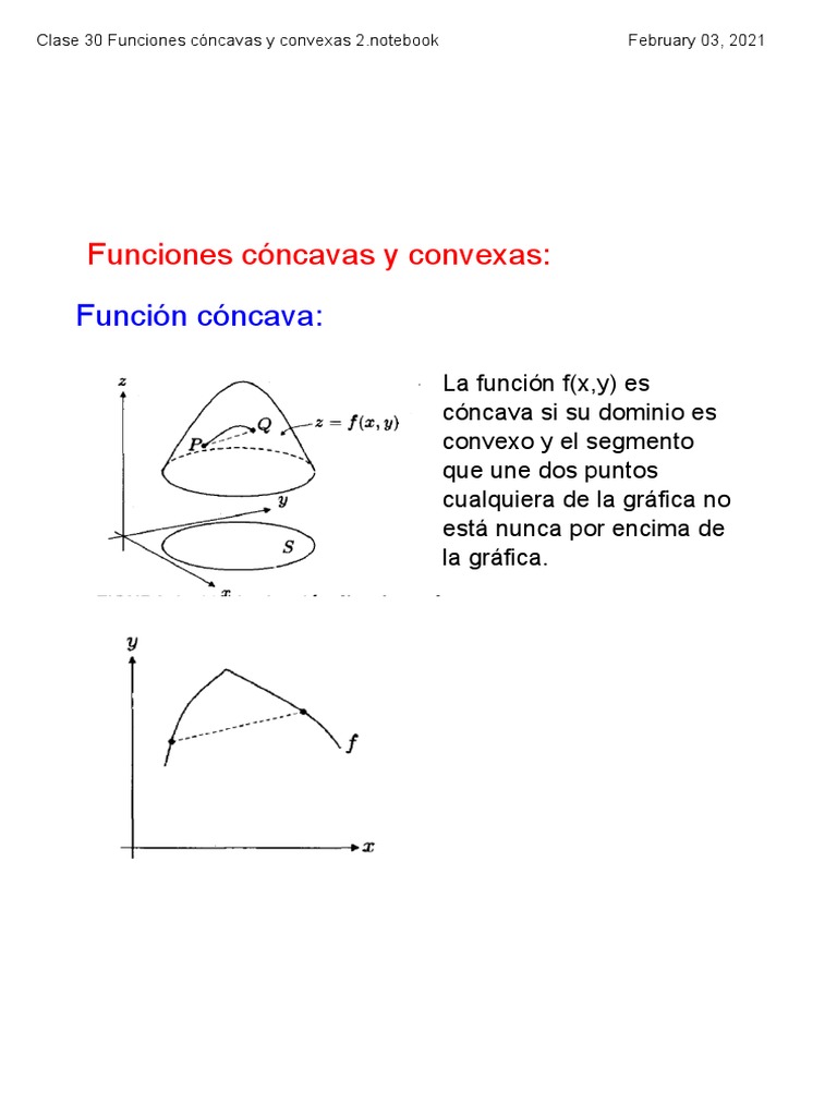 Clase 30 Funciones cóncavas y convexas El Hessiano para funciones de n variables Condiciones ...