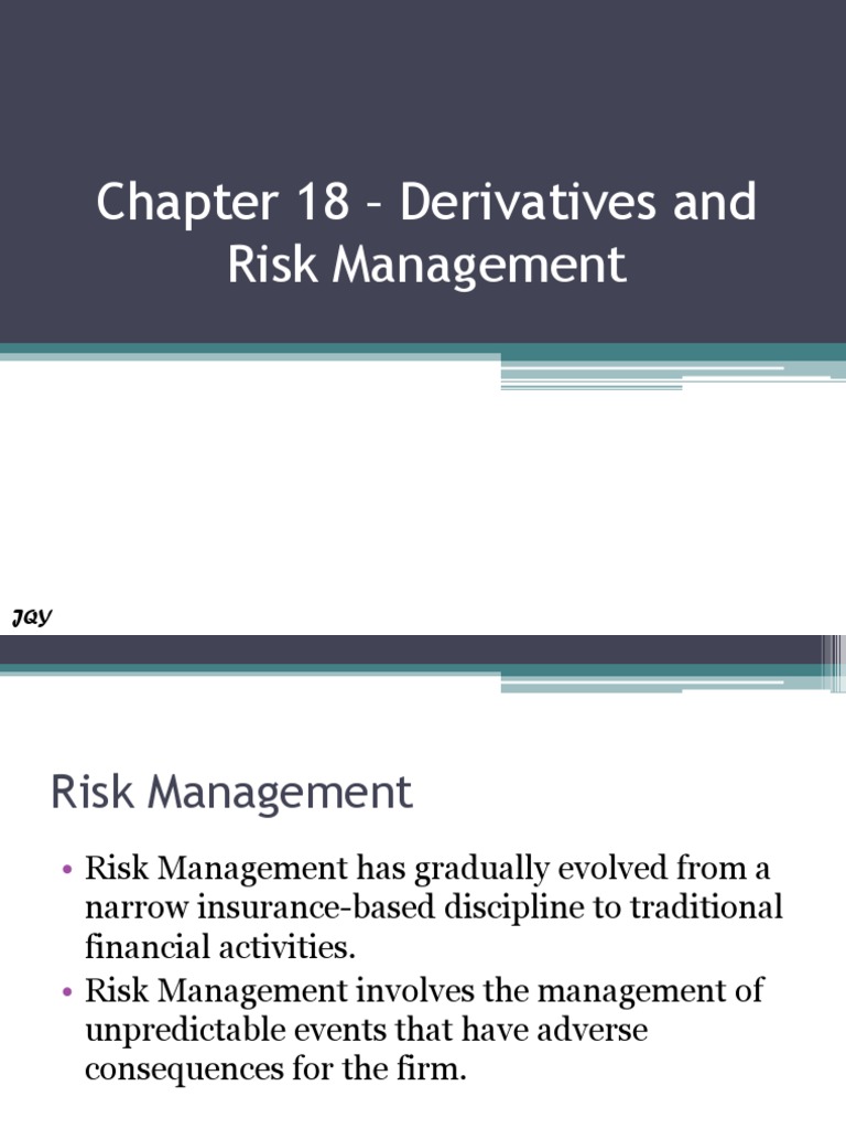 Chapter 18 - Derivatives and Risk Management | PDF | Swap (Finance ...