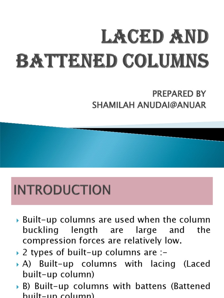 Laced and Battened Columns | PDF | Buckling | Truss