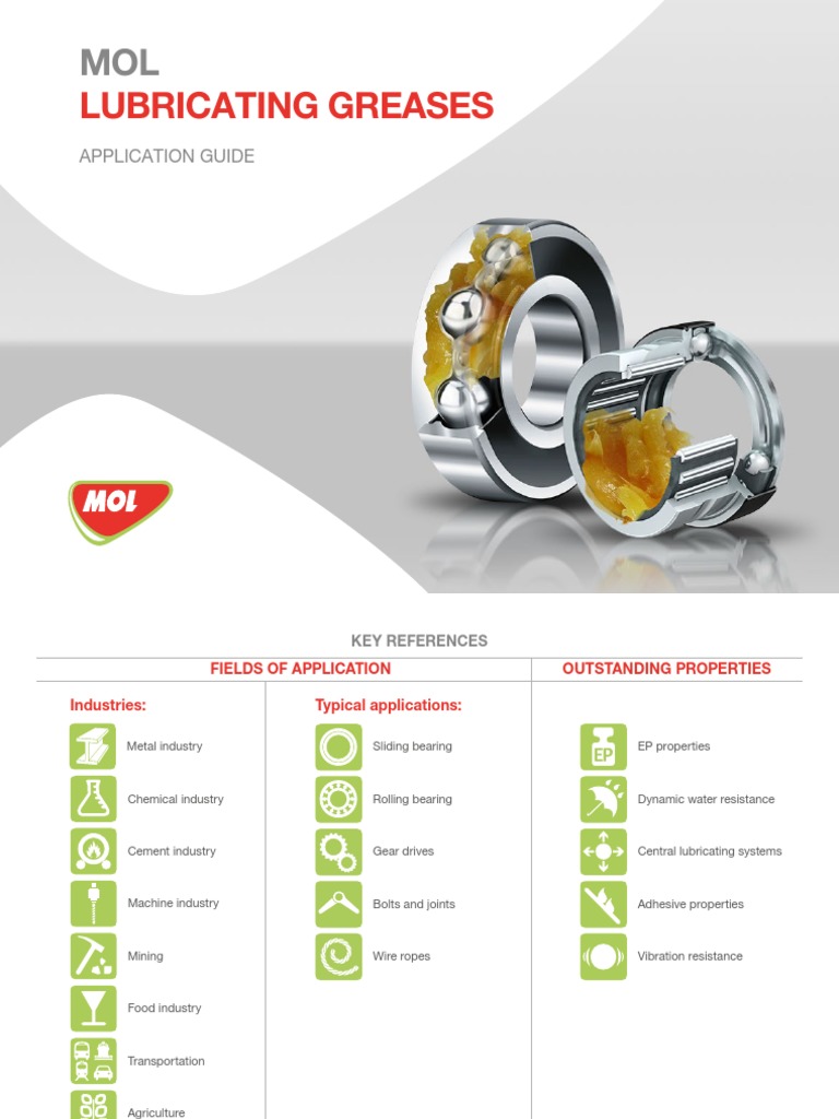 Lubricating Greases: Application Guide | PDF | Lubricant | Bearing ...