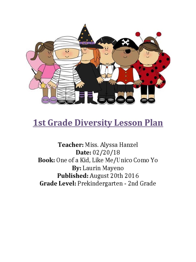 1st Grade Diversity Lesson Plan | PDF | Cognition | Communication