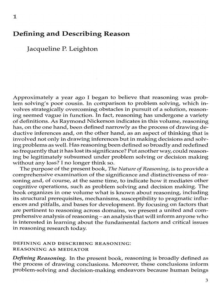 Defining and Describing Reason | PDF | Heuristic | Reason