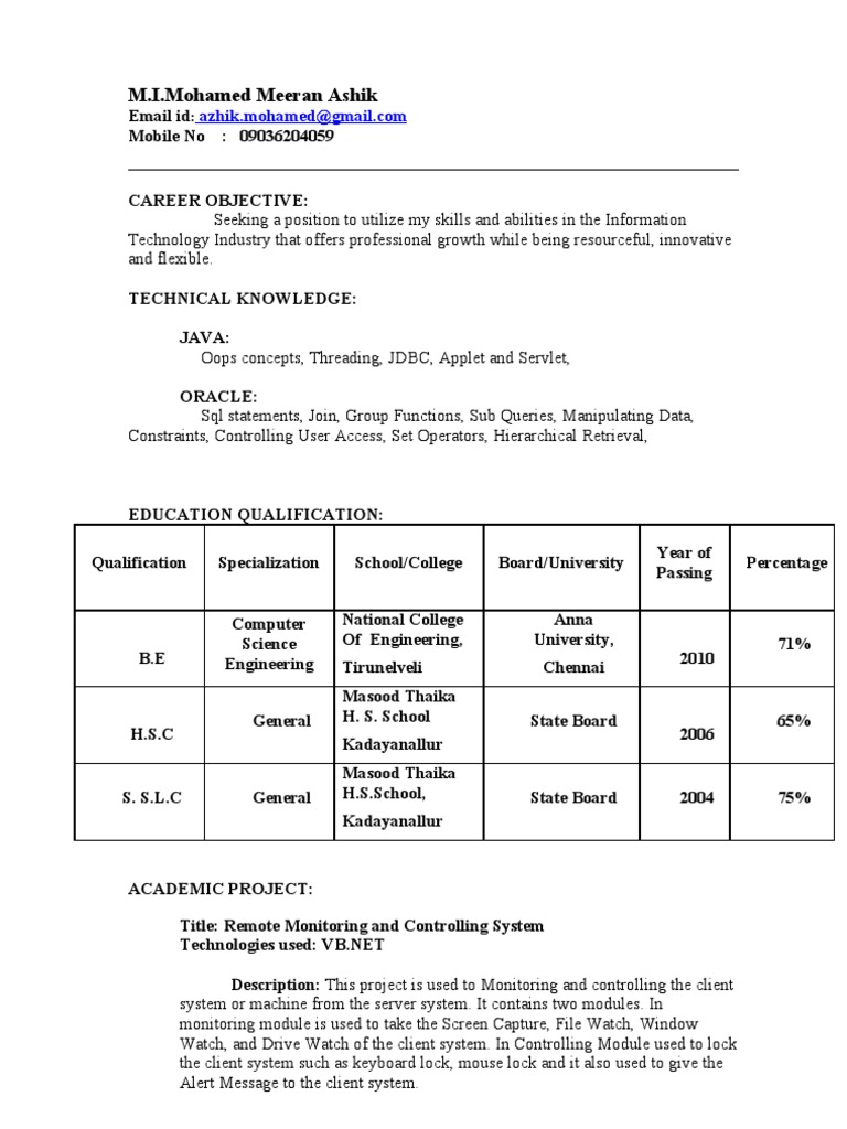 Ashik Resume | PDF | Java (Programming Language) | Client (Computing)