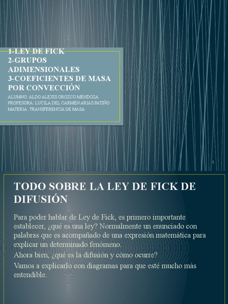 Ley de Fick y Transferencia de Masa | PDF | Numero Reynolds | Masa