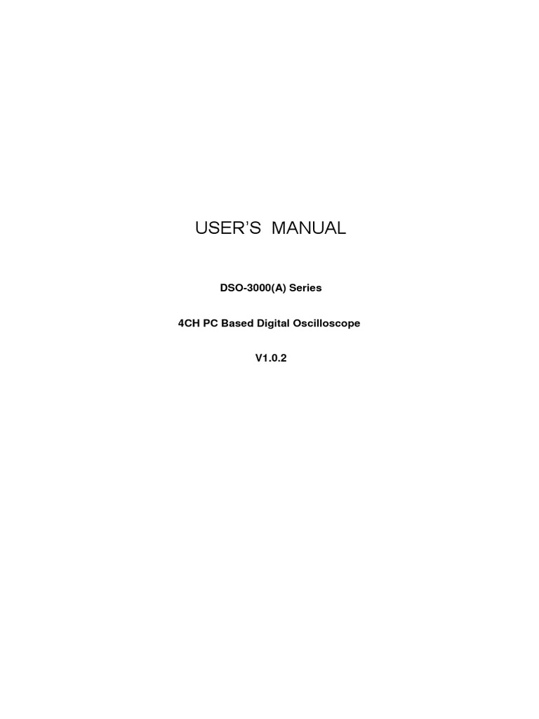 User'S Manual: DSO-3000 (A) Series | Download Free PDF | Amplitude | Ip Address