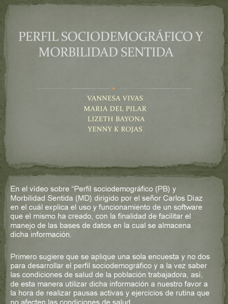 Perfil Sociodemográfico y Morbilidad Sentida | PDF | Microsoft Excel ...