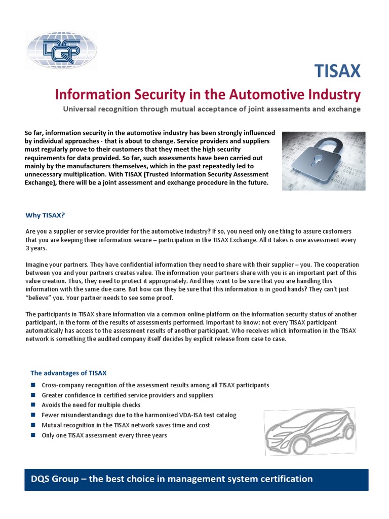 Tisax: Information Security in The Automotive Industry | PDF | Information Security | Audit