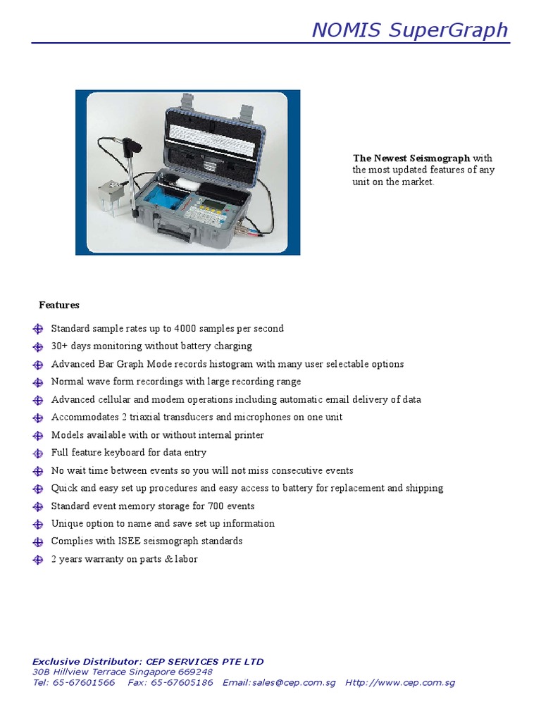 Nomis Supergraph: Exclusive Distributor: Cep Services Pte LTD | PDF ...