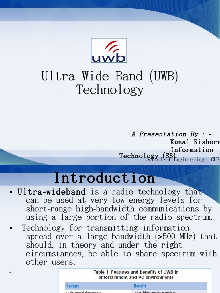 Ultra Wide Band Technology Overview | PDF | Ultra Wideband | Wireless