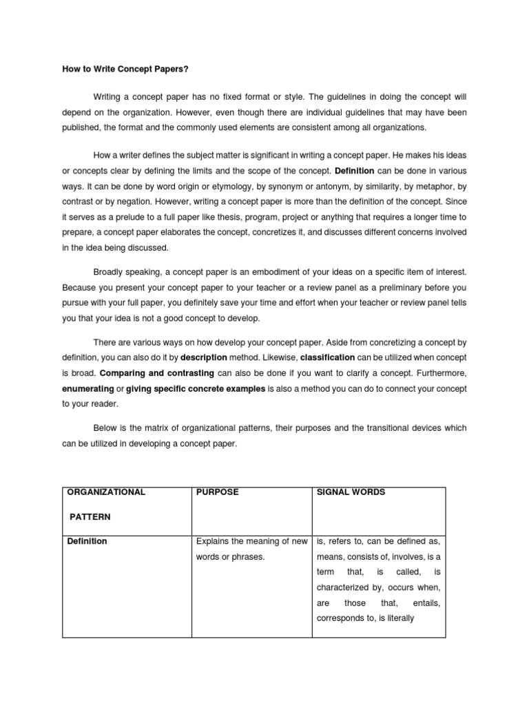 How To Write Concept Papers? | PDF | Concept | Idea