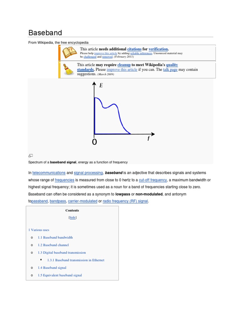 Base Band | PDF | Modulation | Bandwidth (Signal Processing)