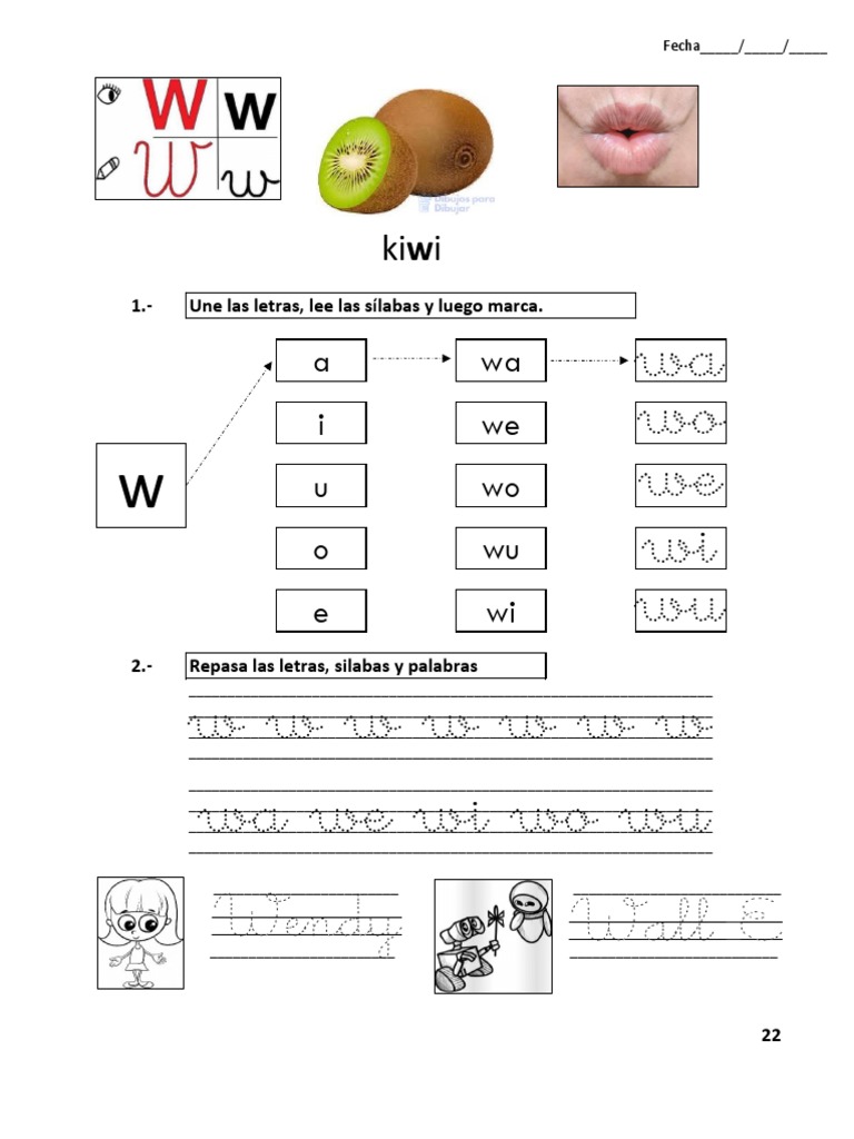 Actividades con la letra W para niños | PDF