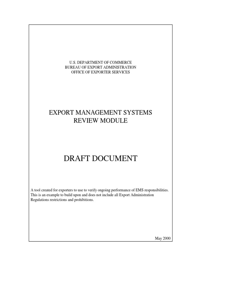 Export Management Systems Module | PDF | Business