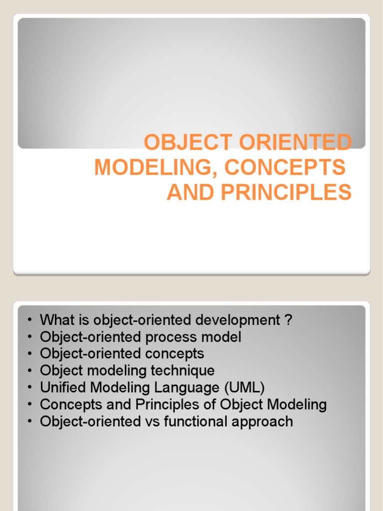 Object Oriented Modeling Concepts And Principles Pdf Object Computer Science Class