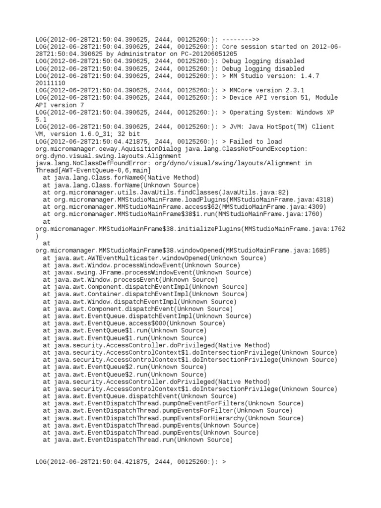 Core Log 20120628 | PDF | Java (Programming Language) | System Software