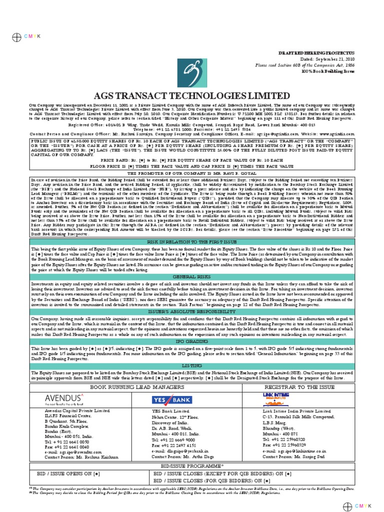 AGS Infotech | PDF | Stocks | Initial Public Offering