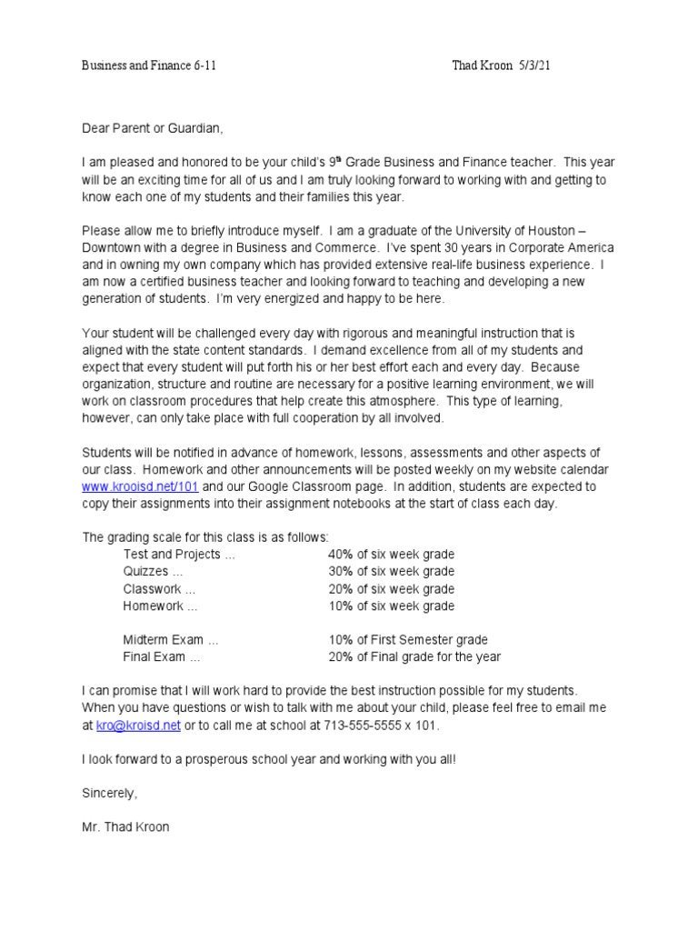 Intro Letter Kroon | PDF | Test (Assessment) | Human Nature