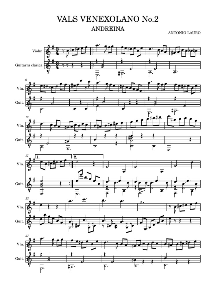 Vals Venezolano No 2 Score | PDF