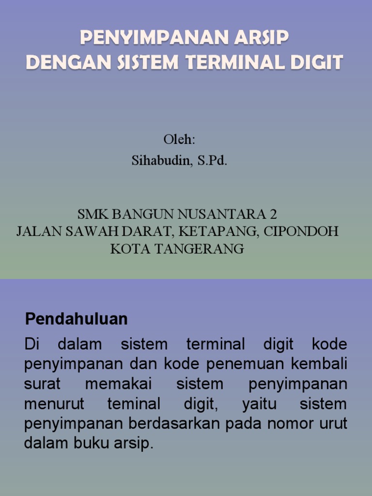 Penyimpanan Arsip Dengan Sistem Terminal Digit | PDF