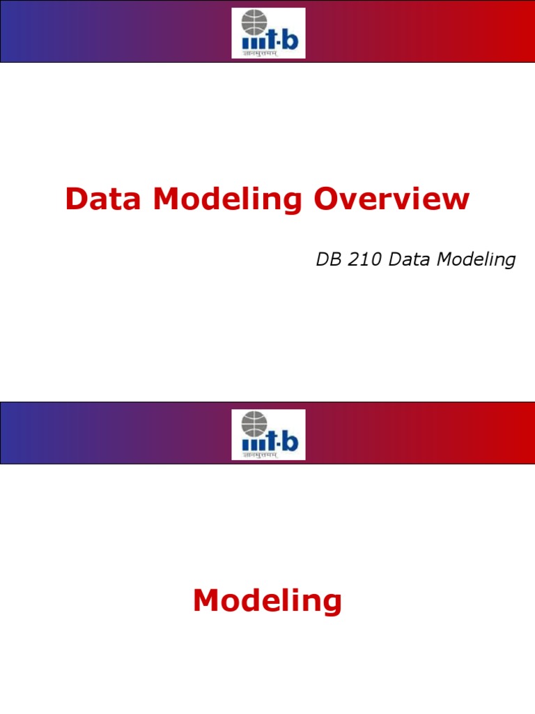 01 Data Modeling Intro V2 Pdf Data Model Database Schema