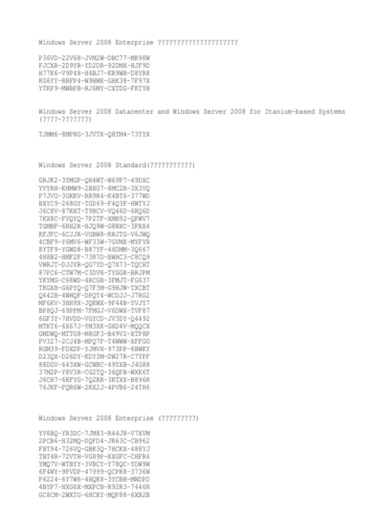 Serial Windows Server 2008 | PDF | Windows Server 2008 | Windows Nt