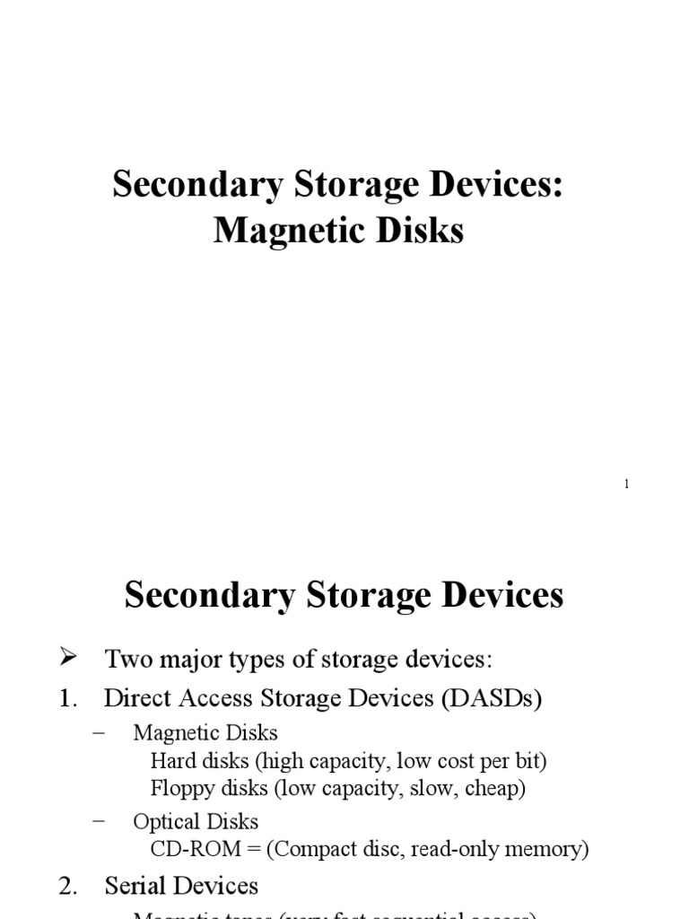 Secondary Storage Devices: Magnetic Disks | PDF | Floppy Disk | Disk ...