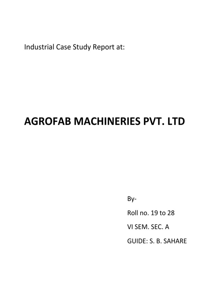 Industrial Case Study Report at | PDF | Machining | Tools