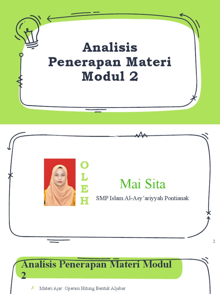 Analisis Penerapan Materi Modul 2 PPG 2021 Matematika | PDF