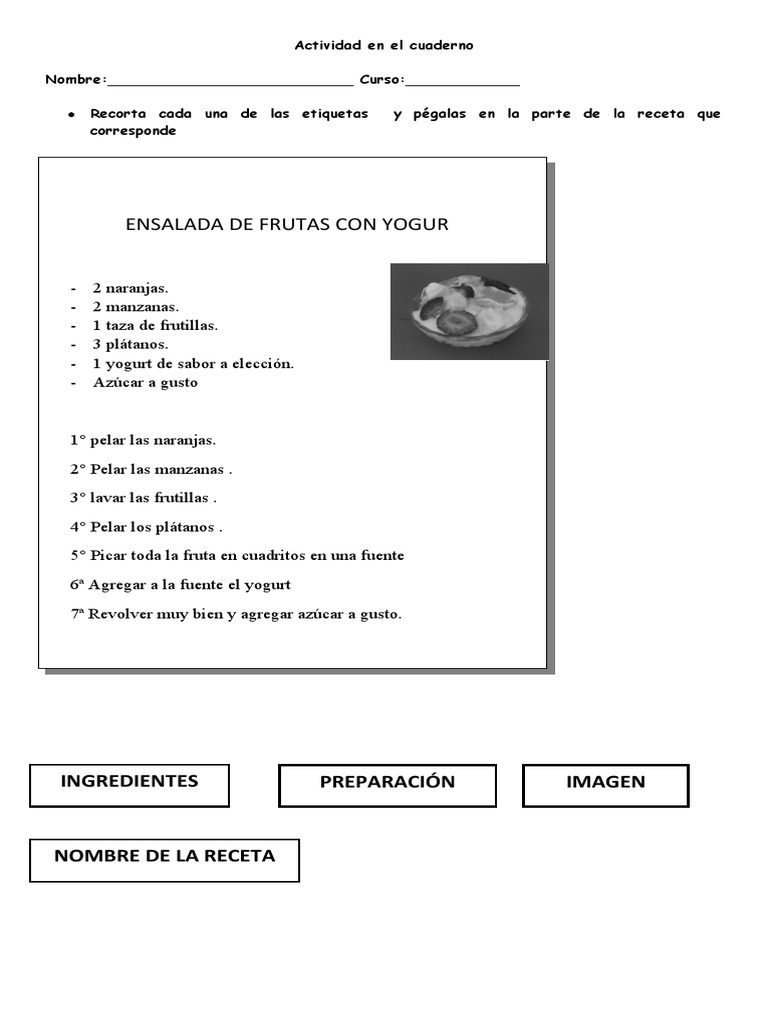 Ensalada de Frutas Con Yogur | PDF